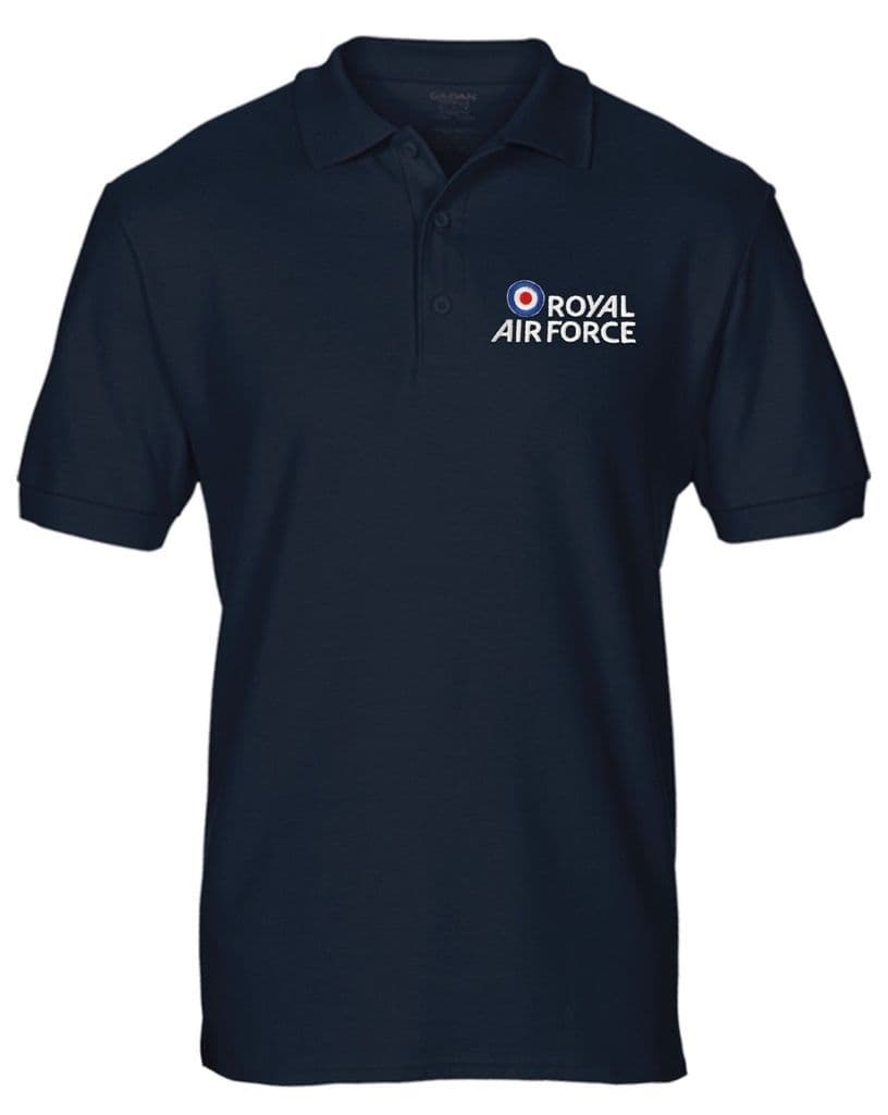 Royal Air Force Logo Embroidered RAF MOD Licenced Polo T-shirt - Colour ...